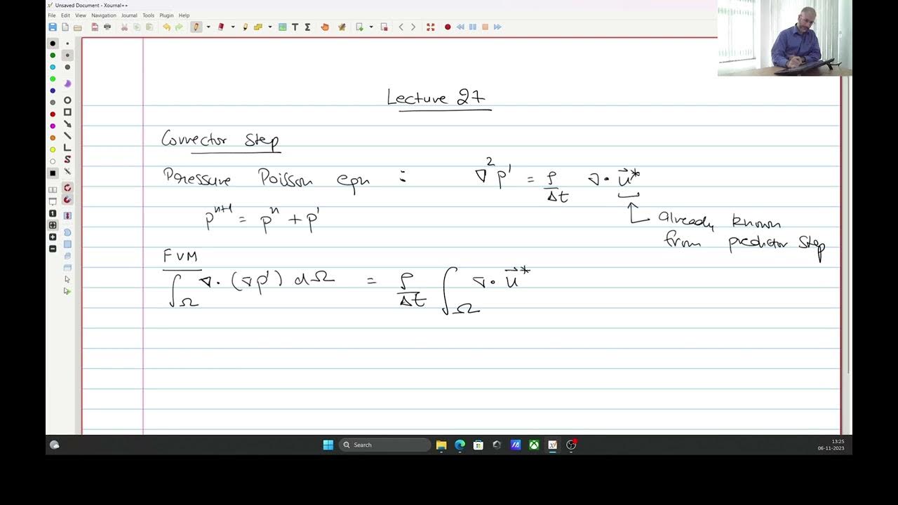 Lecture 27 - CFD - Discretization of the corrector step in the semi-explicit SMAC scheme using ...