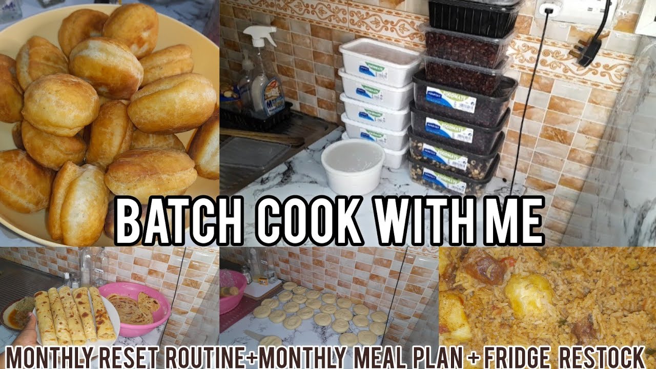 BATCH COOK WITH ME::MONTHLY RESET ROUTINE+MONTHLY MEAL PLAN+FRIDGE ...