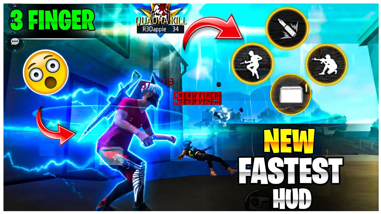 BEST 3 FINGER CUSTOM HUD IN FF | BETTER THAN PC PLAYER | THREE FINGER ...