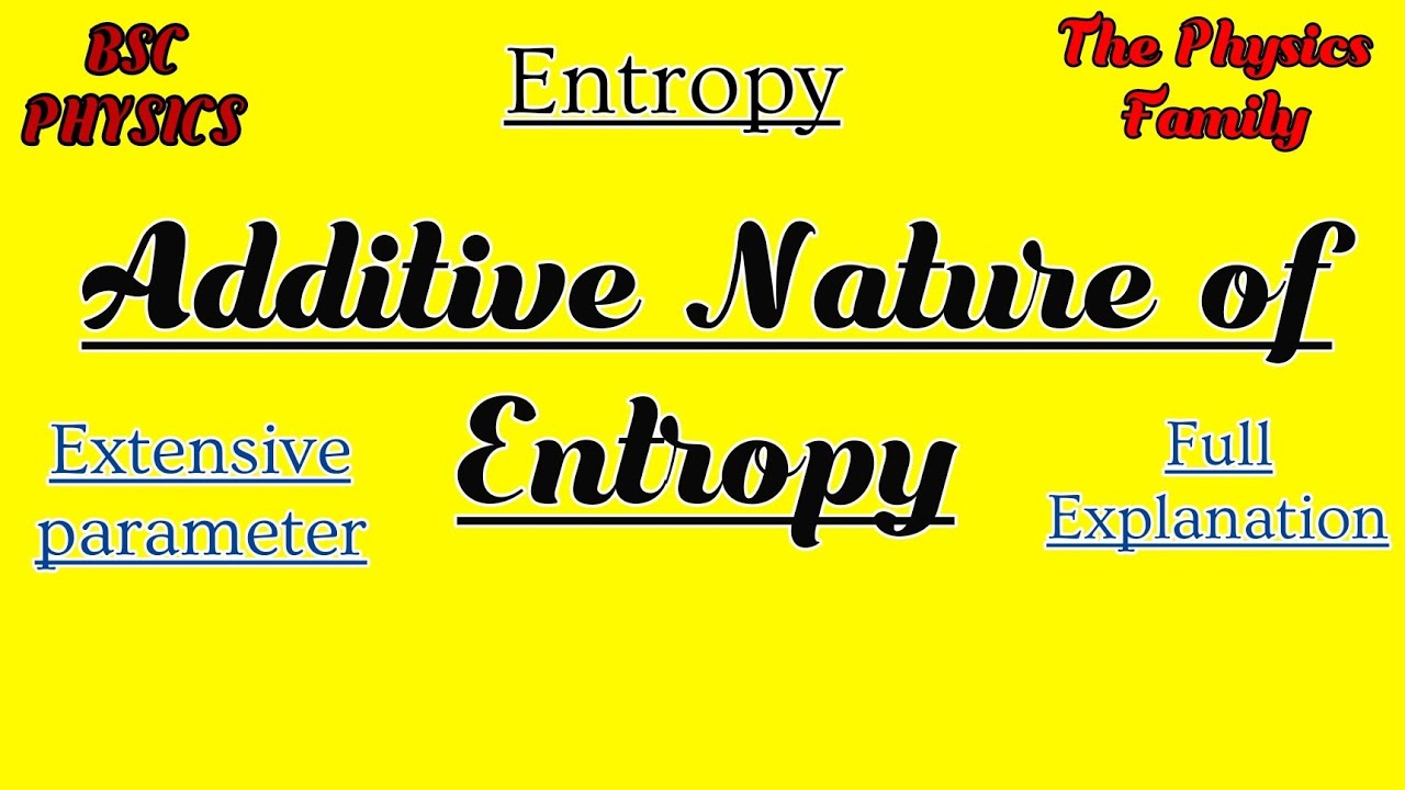 Additive Nature of Entropy//Entropy Thermodynamics//bsc Physics//The ...