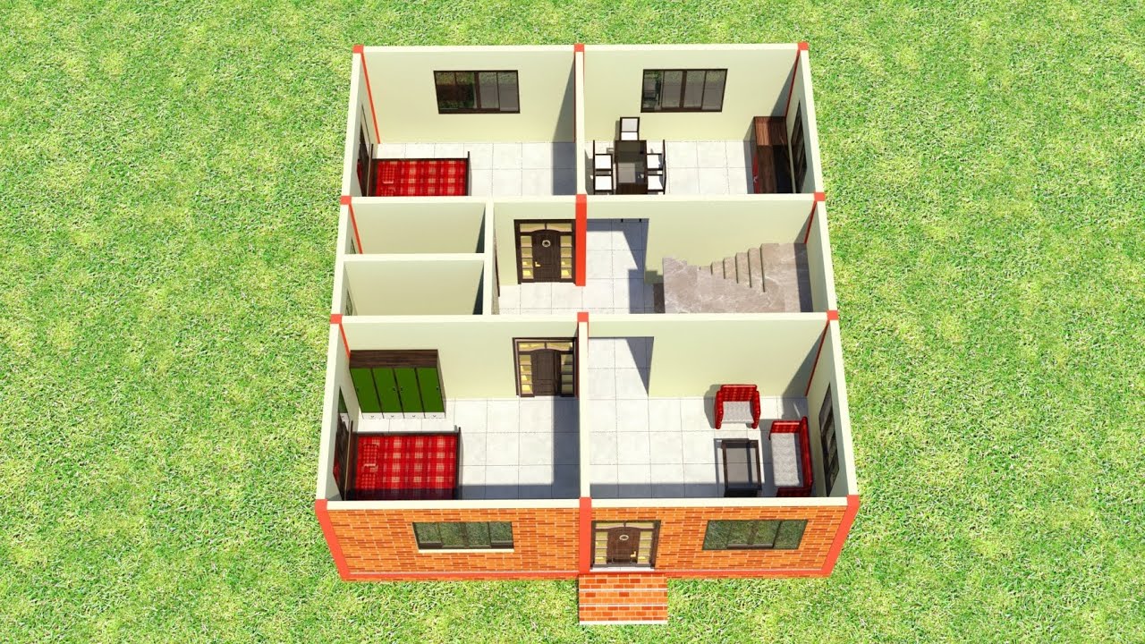 30 by 32 ft House plan 3D me 2bhk home plan with interior Design घर का ...