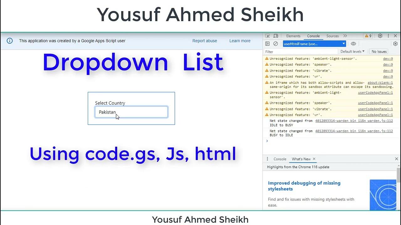 Dropdown List Using Google App Script and Google Sheet - YouTube