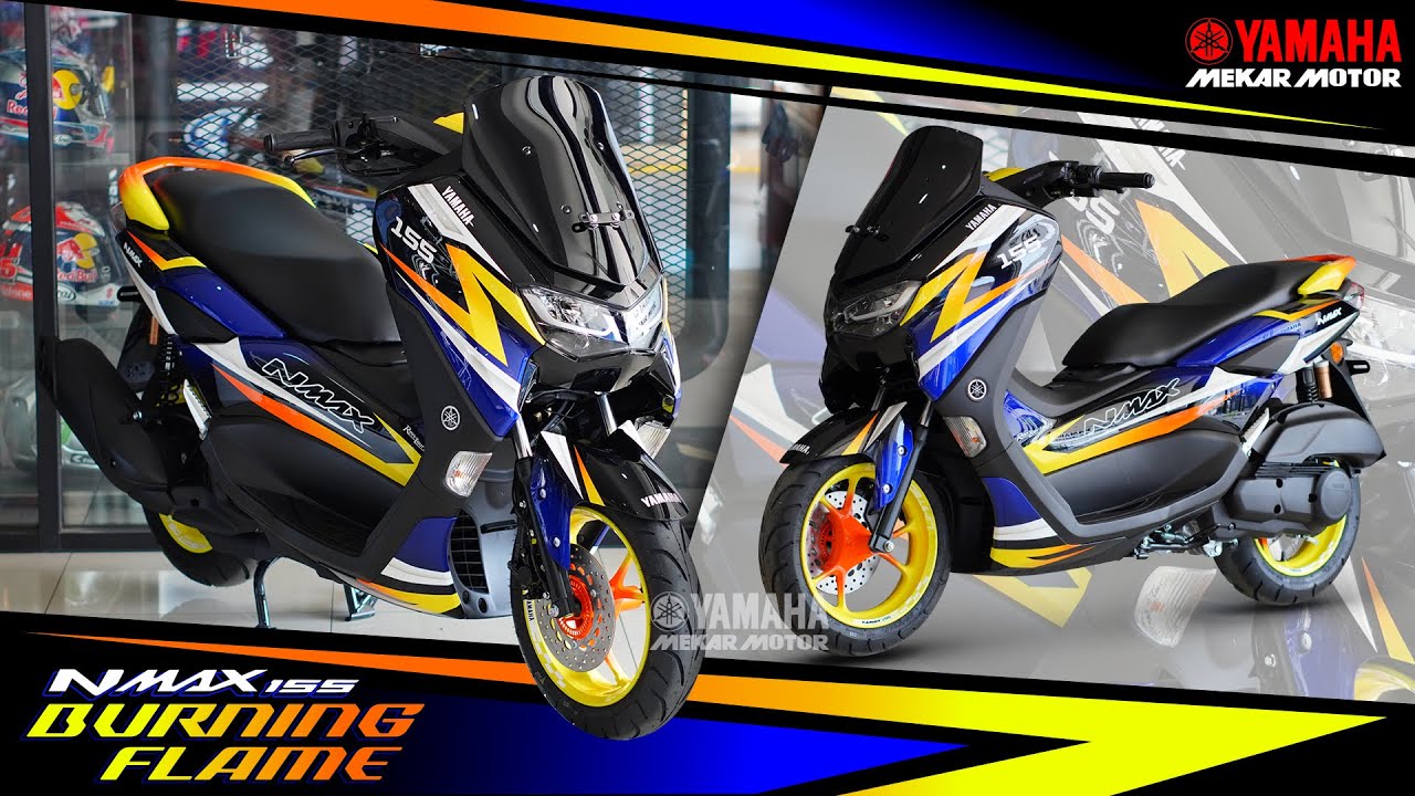 NEW CUSTOM! YAMAHA NMAX 155 CUSTOM BURNING FLAME - YouTube