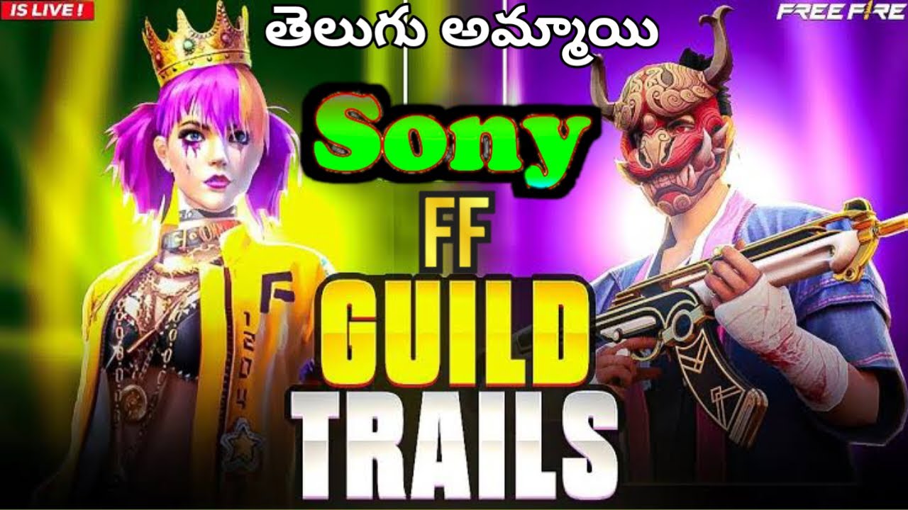 free fire live Telugu -sony ff gaming is live -telugu gaming girl #1vs2 ...