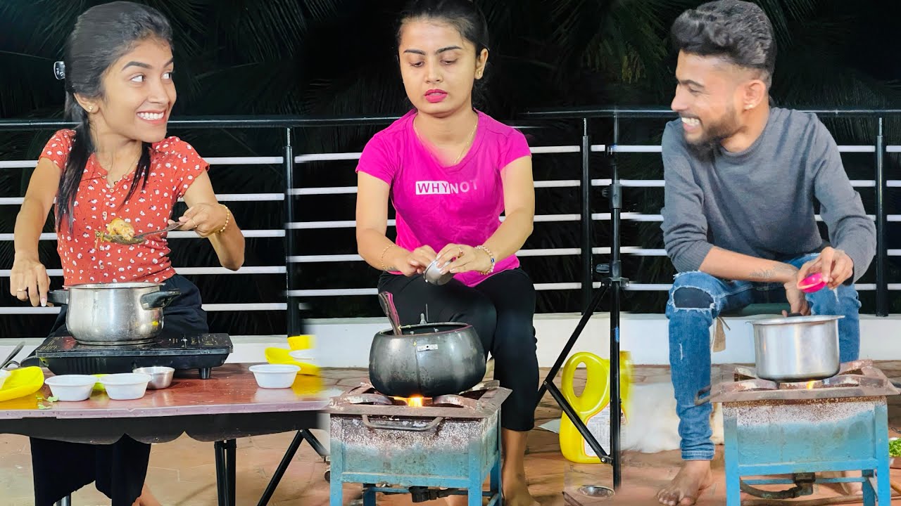 COOKING CHALLENGE With |Nisha & Vinod| 😂 #madhugowda #nikhilnisha - YouTube
