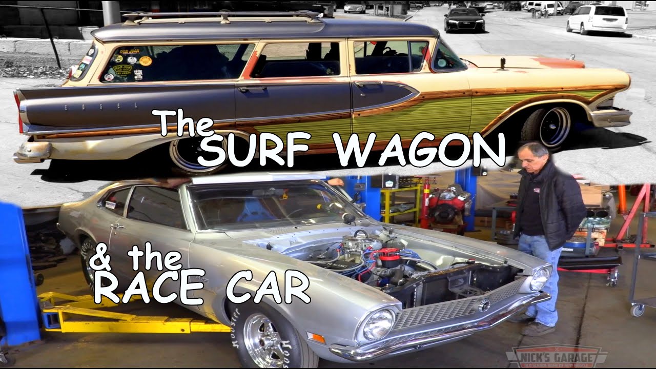 58 Edsel Villager Wagon - 71 Ford Maverick Grabber Race Car - YouTube
