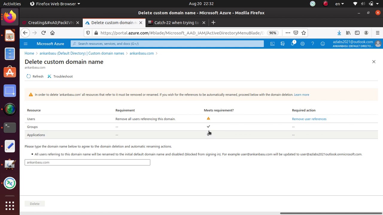 Delete A Custom Domain from Azure Active Directory - How to Guide - YouTube