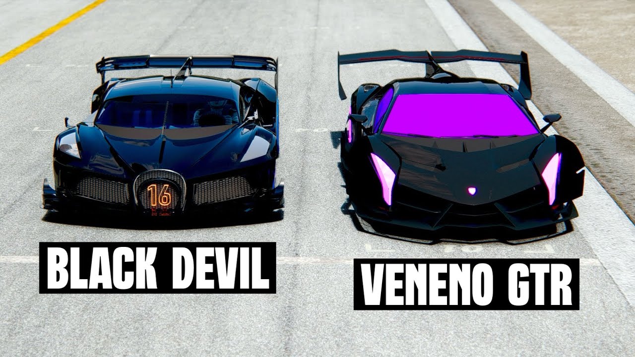 Bugatti Black Devil vs 75000 HP Lamborghini Veneno GTR at Special Stage ...