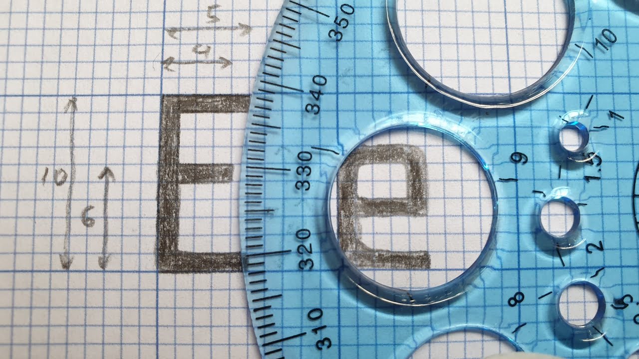 PISMO TECHNICZNE Typu B Litera E h=10mm. GRAPH LETTERING. Letter E ...