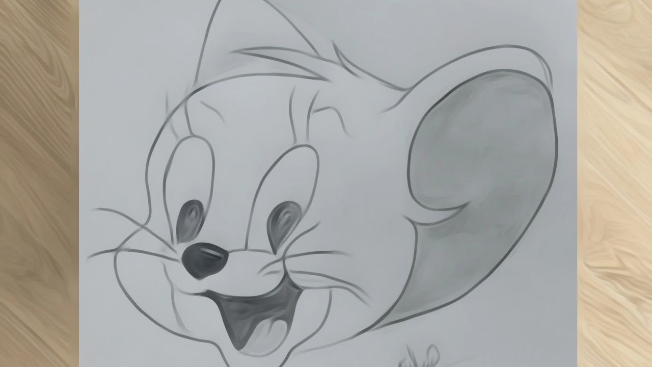 How to draw jerry the mouse || how to draw jerry step by step easy ...