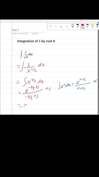 integration of 1 by root x |day 1 #maths #integration #antiderivative # ...