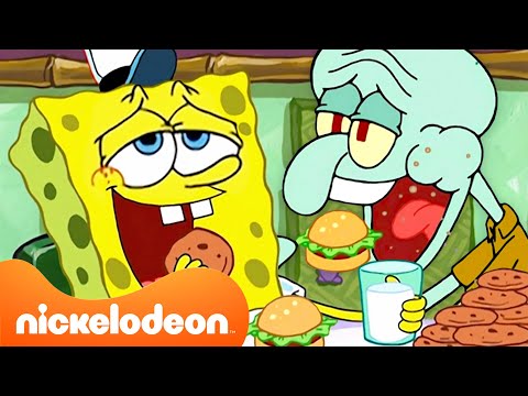 Губка Боб | Самые вкусные моменты Спанч Боба из сезонов 1–4 🍔 | Nickelodeon Cyrillic