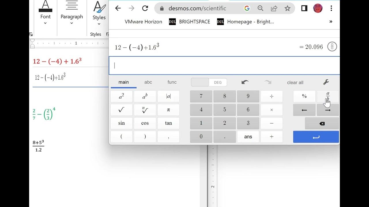 Desmos scientific simple calculations - YouTube
