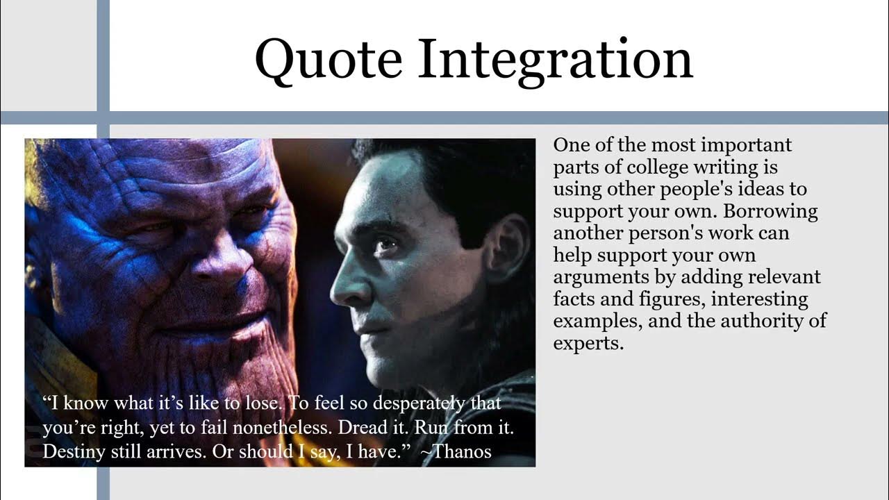 How to Integrate Quotes into an Essay (using MLA) - YouTube