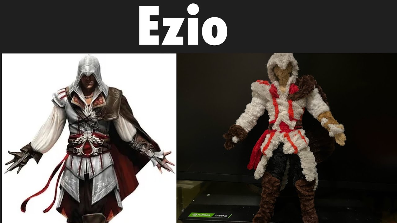 Making an Ezio action figure out of pipe cleaners(assassins creed ...
