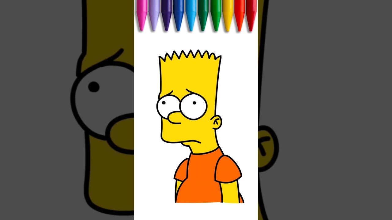 How to draw Simpson for kids and toddlers - DrawColor #simpsons # ...
