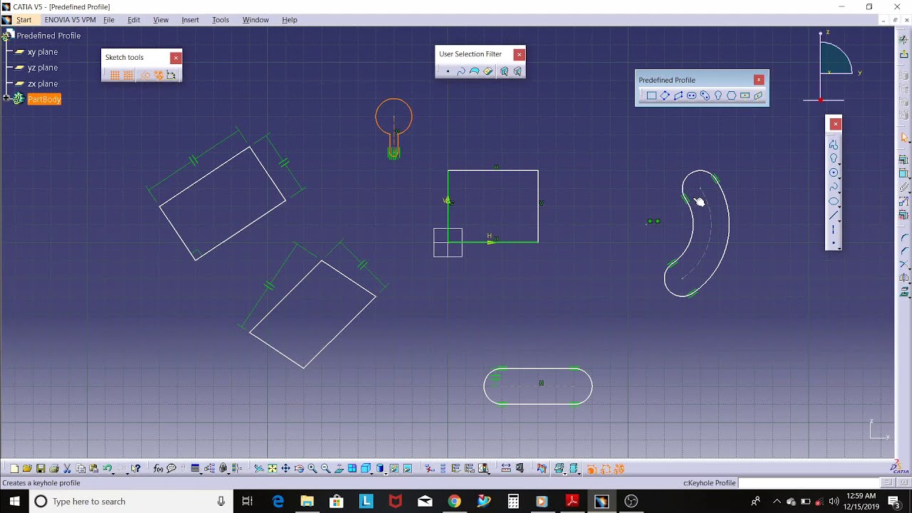9.Predefined Profile CATIA V5 :Rectangular-Oriented Rectangular ...