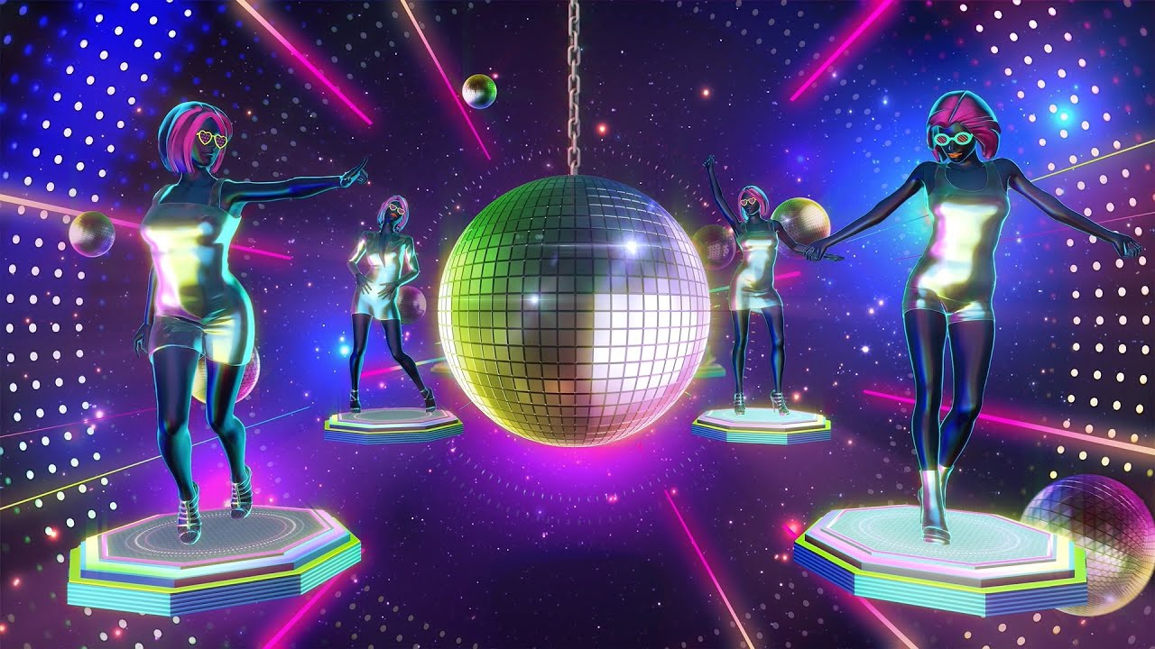 Dancing Girls With Disco Ball Background 4K VJ Loop Video | No ...