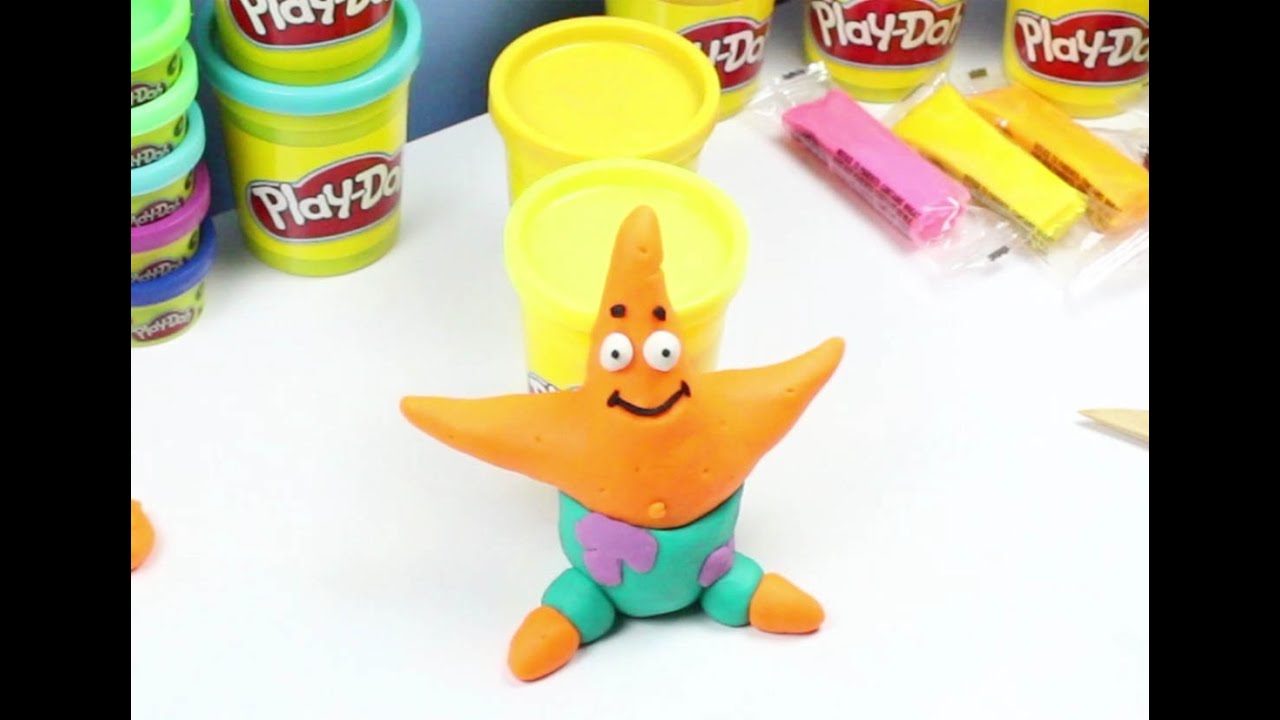 How to make a Patrick Play Doh Play Dough Cartoon Character - YouTube