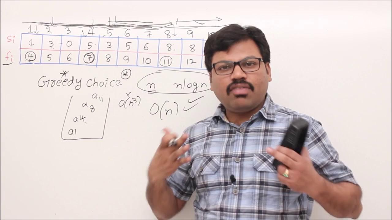 Activity Selection problem using Greedy method - YouTube