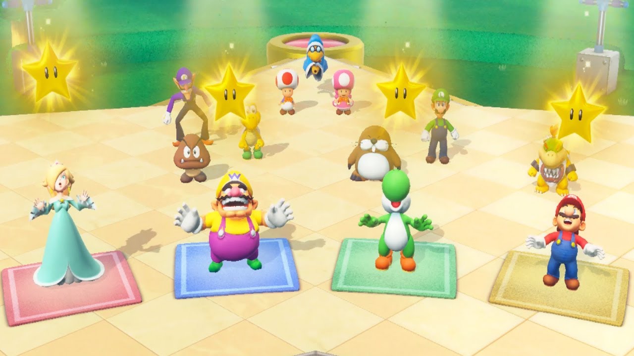Super Mario Party - Mario Party Whomp's Domino Ruins - Mario vs Wario ...