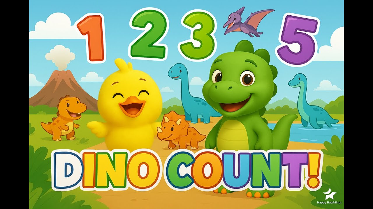 Dino Count 🦖 | Fun Counting Song for Kids | Happy Hatchlings - YouTube