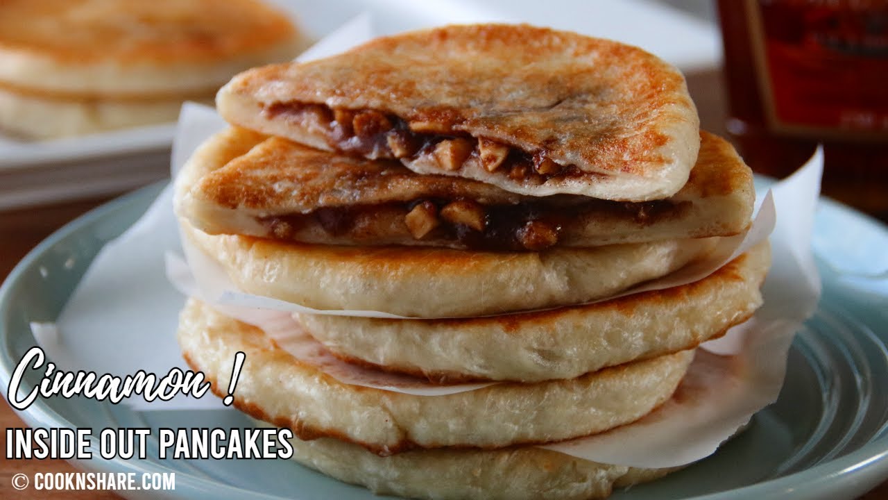 Easy Inside Out Cinnamon Sugar Pancakes - Hotok - YouTube