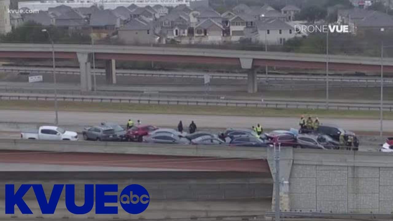 Weather forces large, multi-car pile-up in Austin | KVUE - YouTube