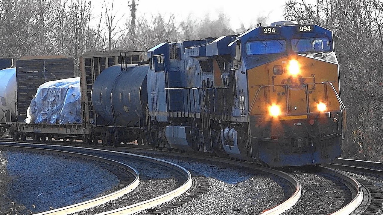 CSX Mixed Freight Train Q410 Under Lansdowne Road - YouTube