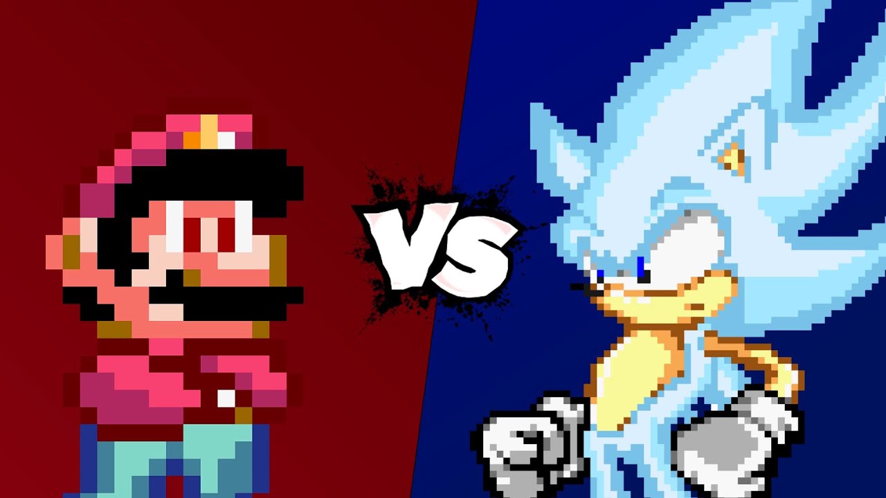 MUGEN Battle - Power Star Mario vs Hyper Sonic - YouTube