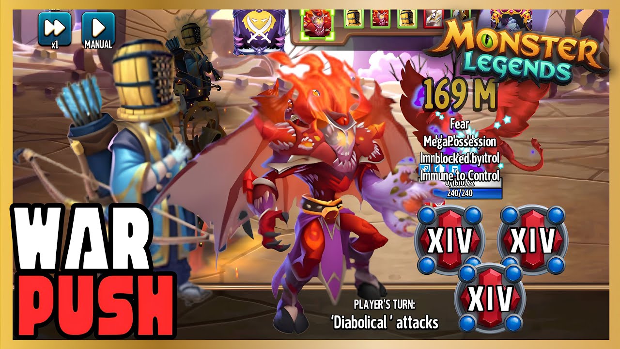 DIABOLUS AS AN ATTACKER IN TEAM WARS (Monster Legends) - YouTube