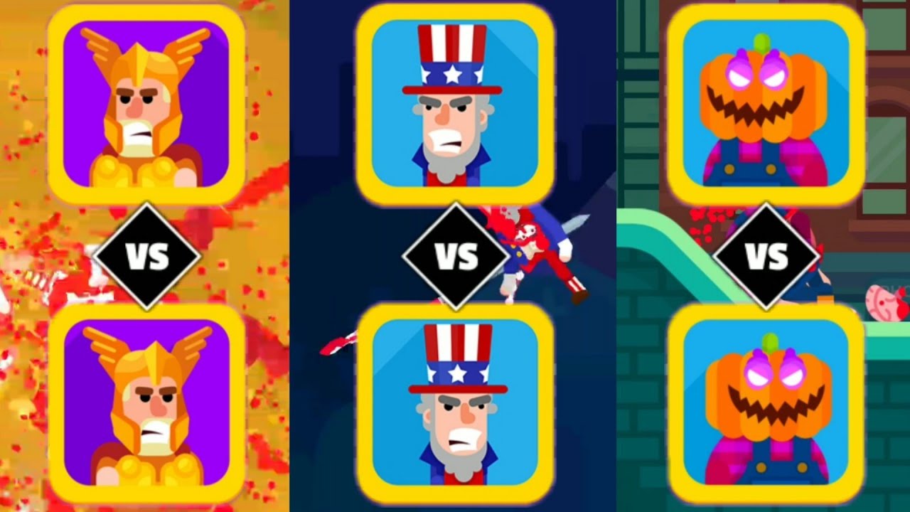 Bowmasters Crazy Sam VS Crazy Sam brutality gameplay - YouTube