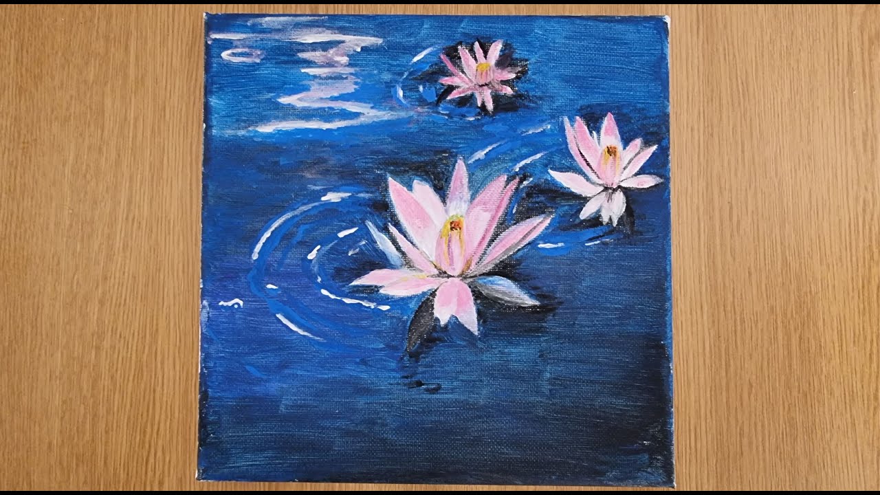 Lotus Flowers/Acrylic Painting/step by step - YouTube