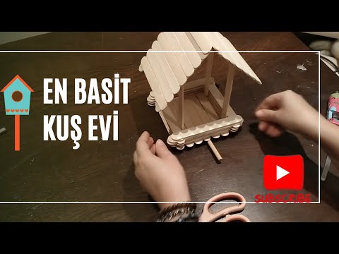 Dil çubuğu ile kuş evi yapalım 🐦#diy #subscribe#etkinlik #okulöncesi#ahşap #geridönüşüm #kendinyap