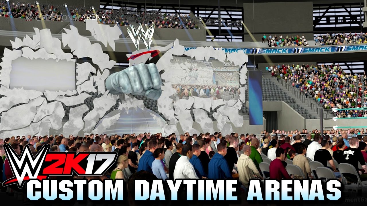 WWE 2K17 Create an Arena - Custom Daylight Arenas & All Mode Features ...
