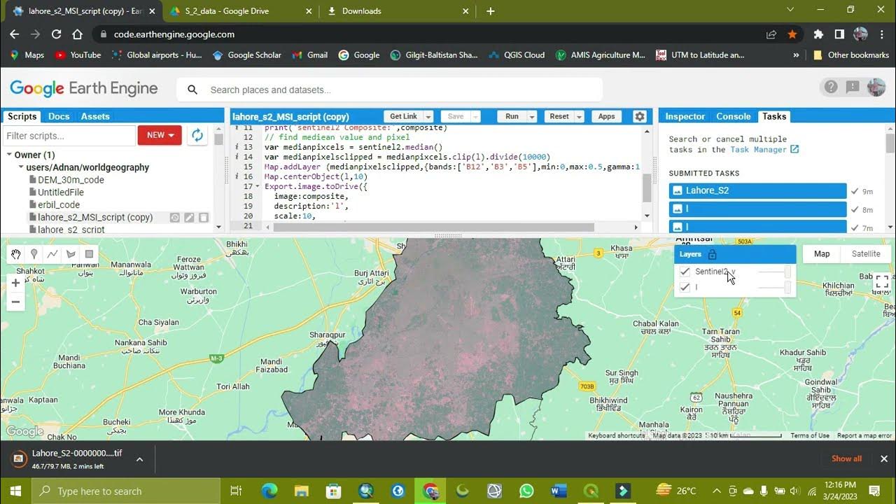Sentinel 2 MSI Image Export To Qgis And ArcGis From GEE (Google Earth Engine) - YouTube