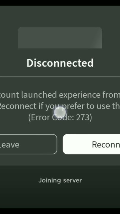 Pov: You get error code 273 #errorcode #roblox - YouTube