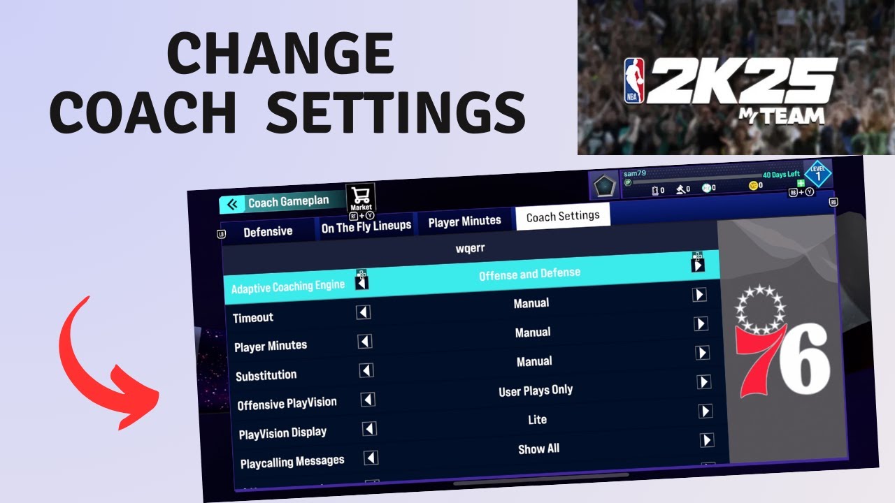 How to change Coach Settings and timeout in NBA 2K25 MyTEAM m - YouTube