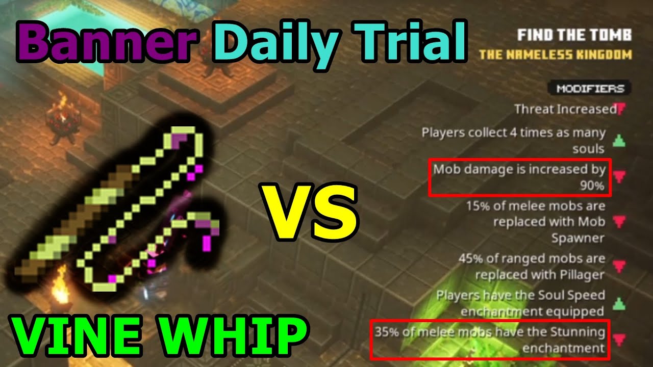 Vine Whip On A Banner Daily Trial w/Mob Stunning & +90% Damage ...