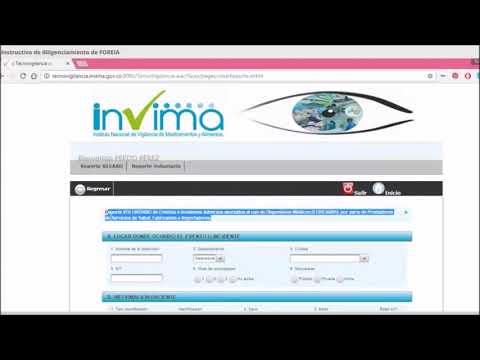 INVIMA Tutorial reporte FOERIA001 Tecnovigilancia 1 - YouTube