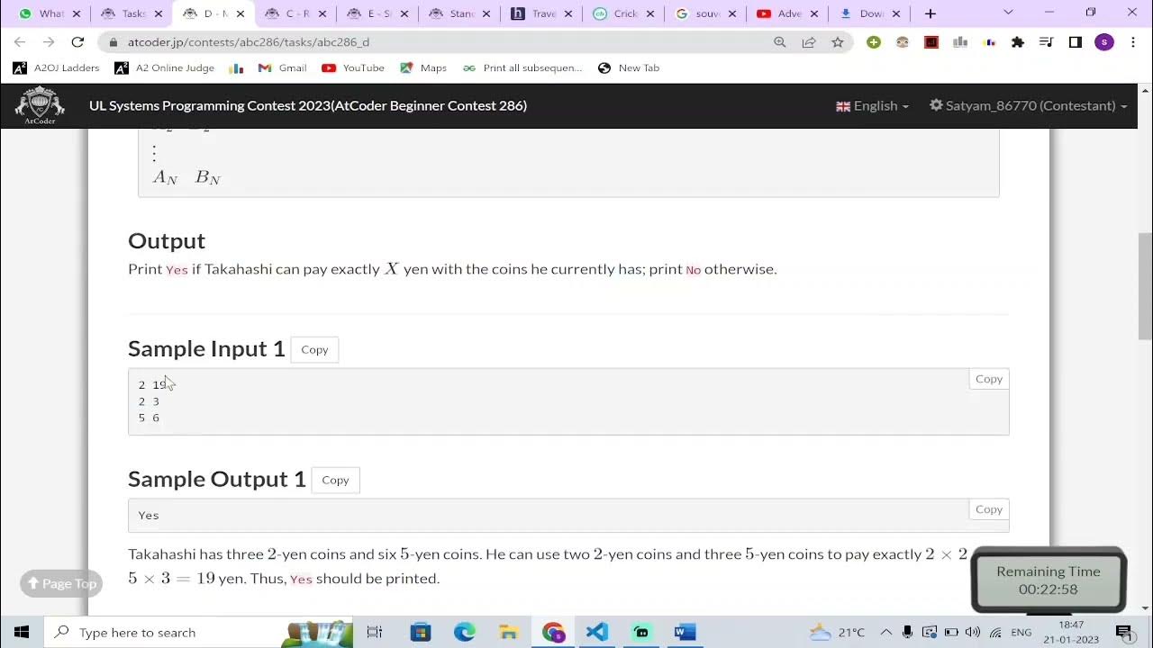 D Money In Hand Ul Systems Programming Contest 2023atcoder Beginner