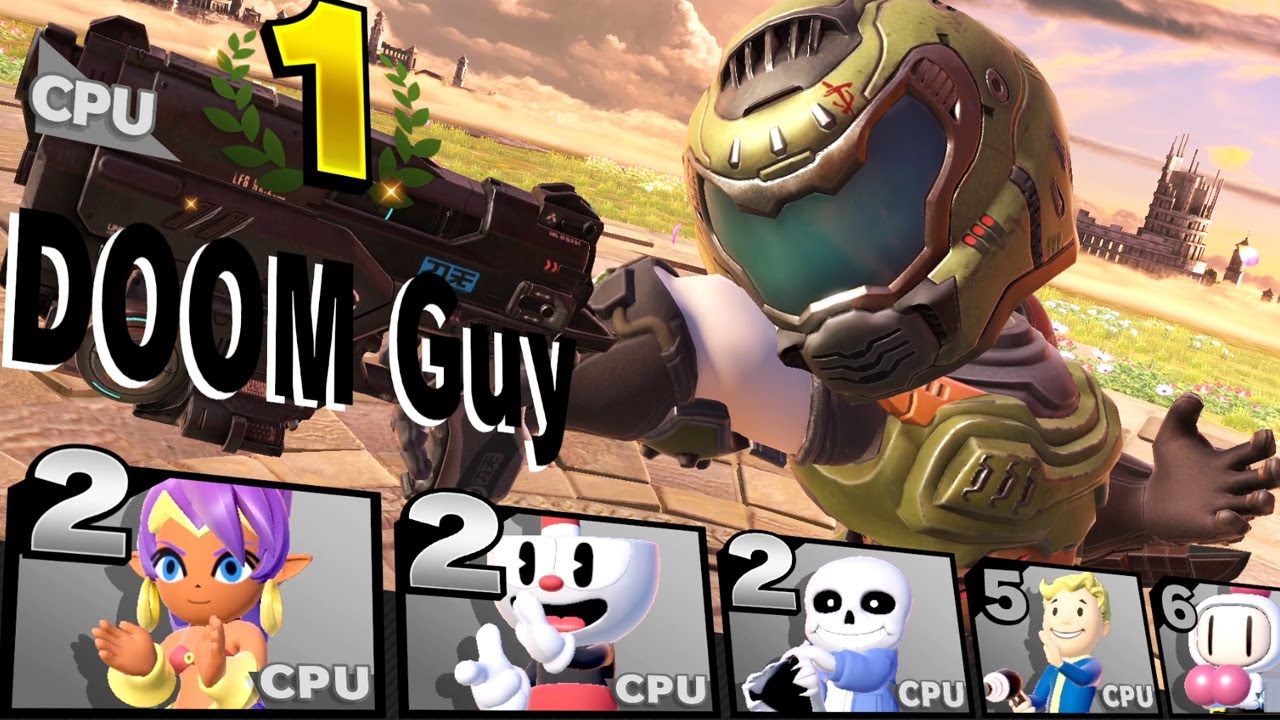 DOOM GUY VS. ALL MII OUTFITS - Super Smash Bros Ultimate (Sans, Cuphead ...