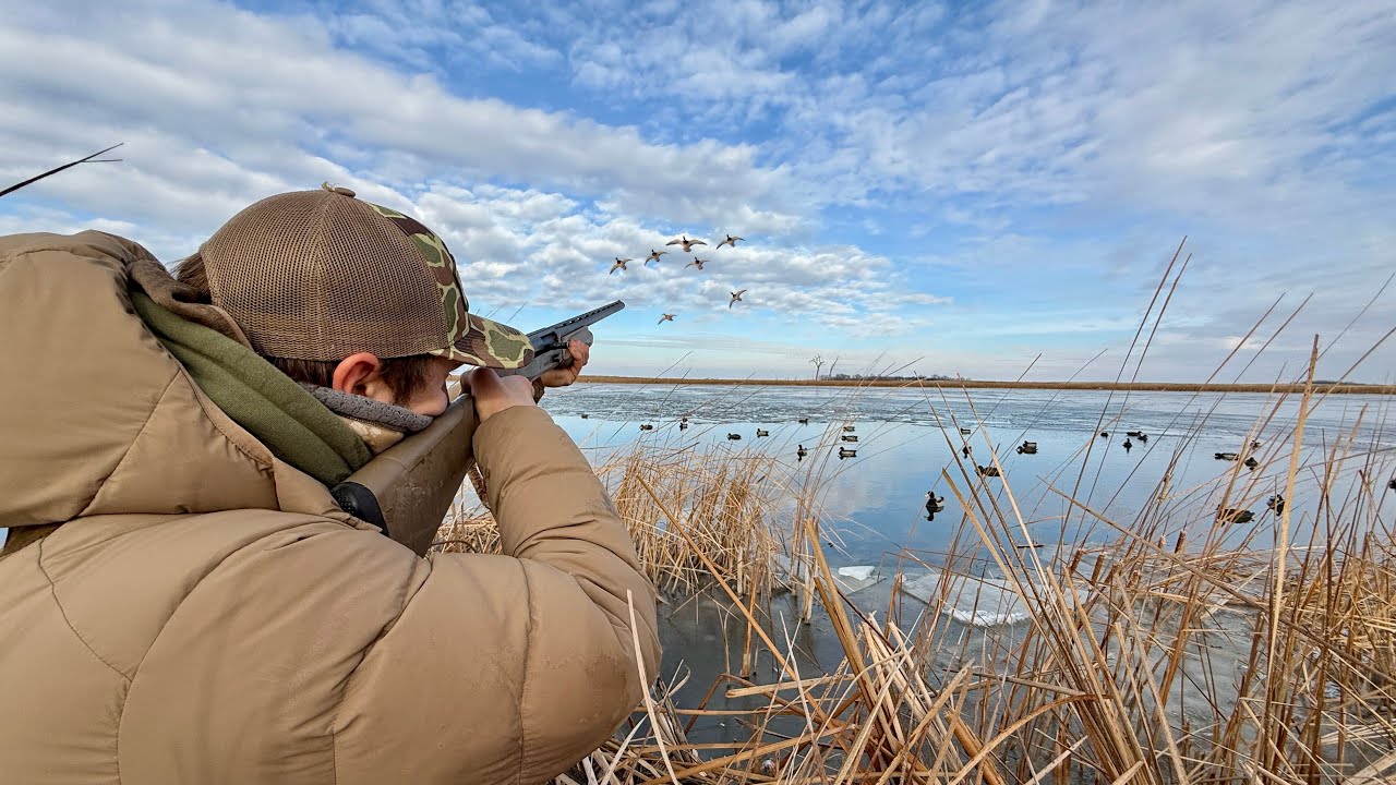 Duck Hunting a Tiny Ice Hole on a Frozen Lake! - YouTube