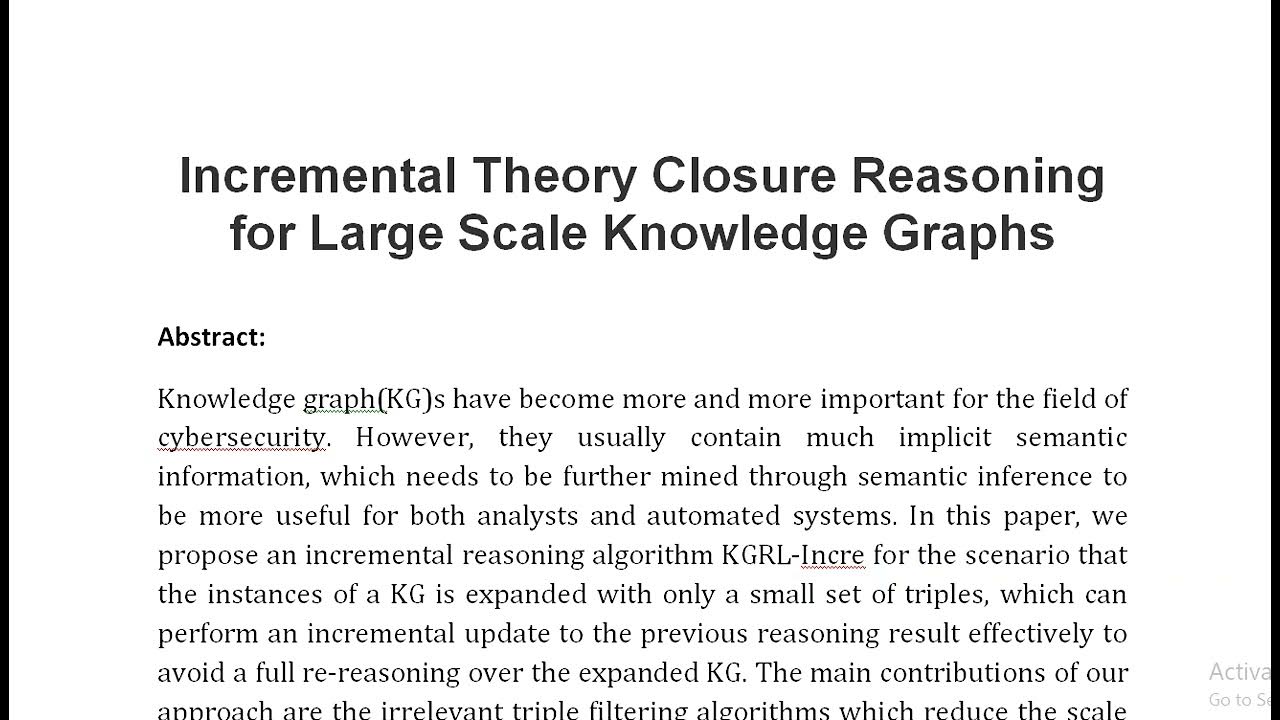 Incremental Theory Closure Reasoning for Large Scale Knowledge Graphs - YouTube