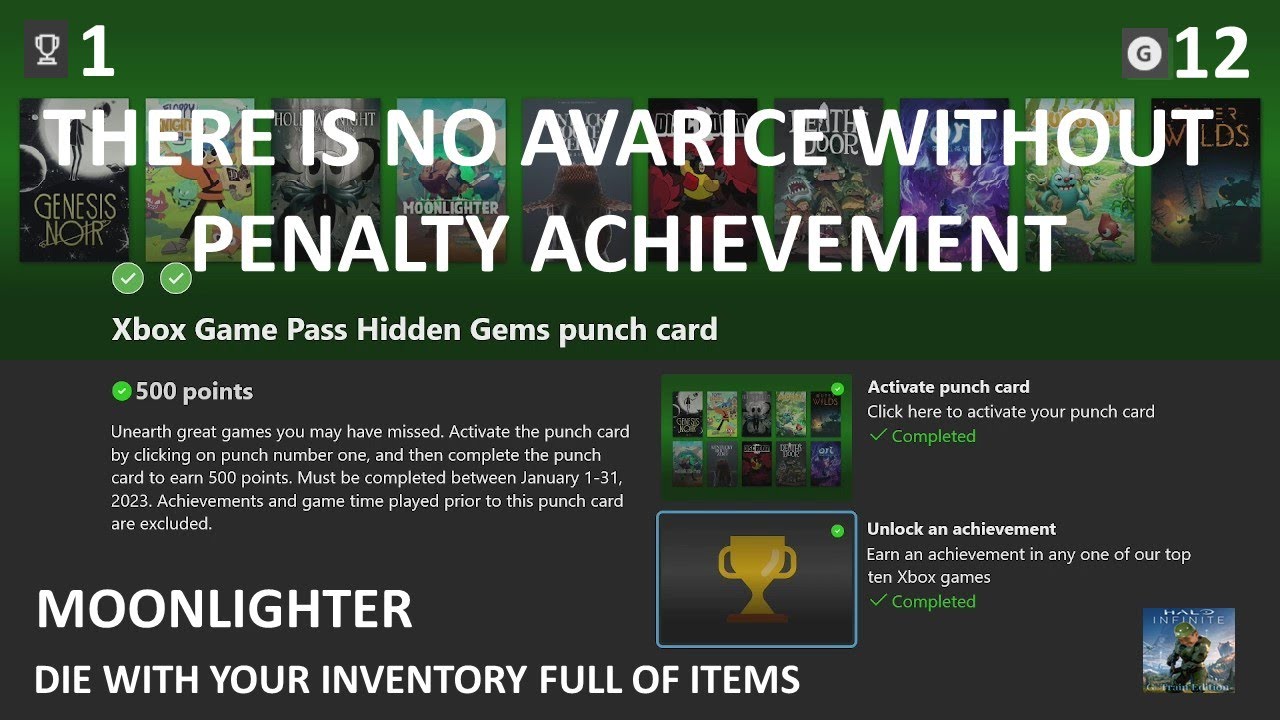 Xbox Game Pass Hidden Gems Punch Card - YouTube
