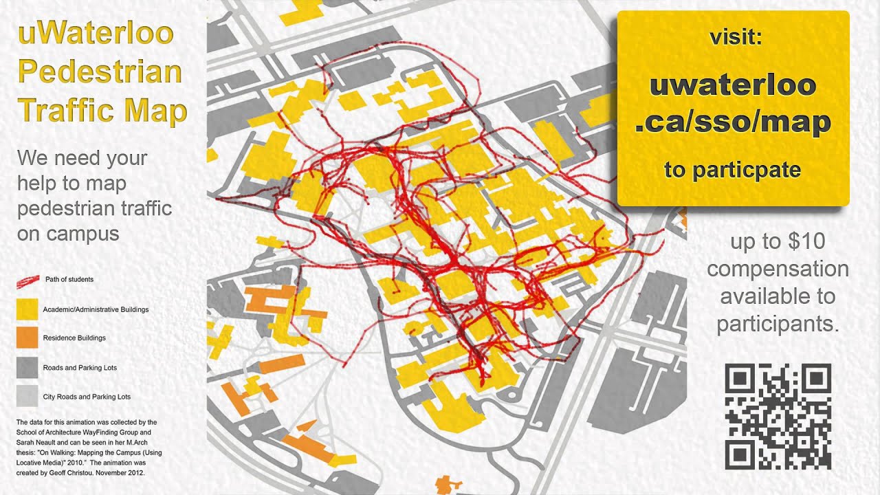 Call for Participants - uWaterloo Pedestrian Traffic Map - YouTube