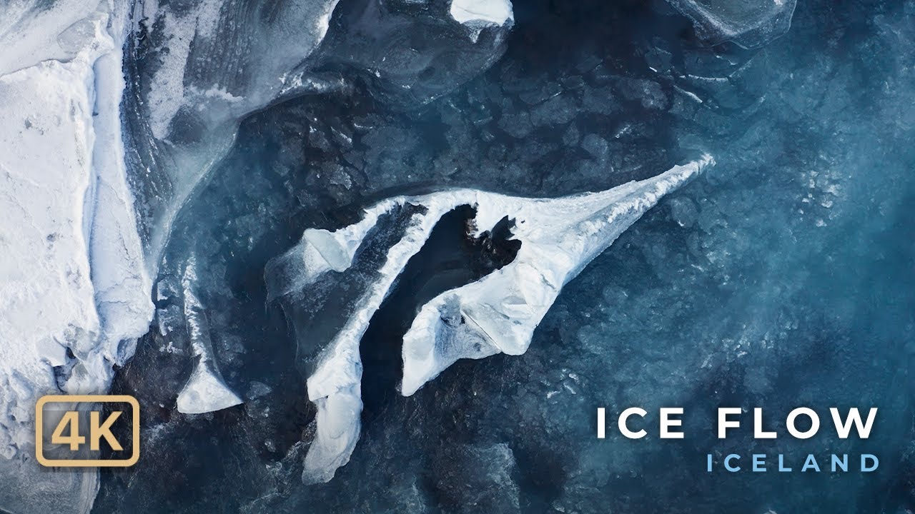 ICE FLOW – Ice-Covered River Þjórsá in Winter, Iceland (4K Drone) - YouTube