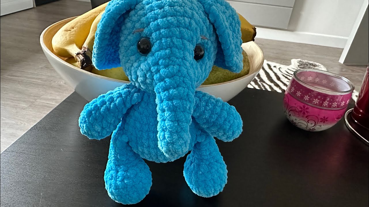 "Blue Elephant Crochet Pattern Tutorial | Easy DIY Project for ...