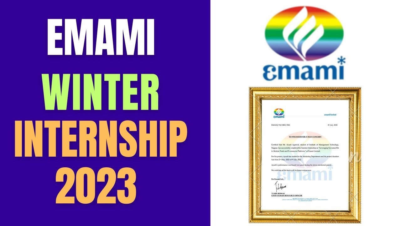 Emami Winter Internship 2023 | FREE CERTIFICATES | All are Eligible ...