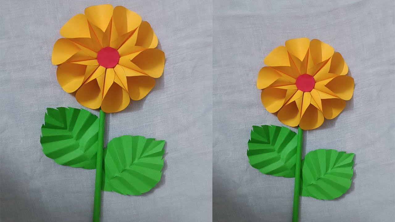 origami flower easy yellow : make a paper flower with some circles/how ...